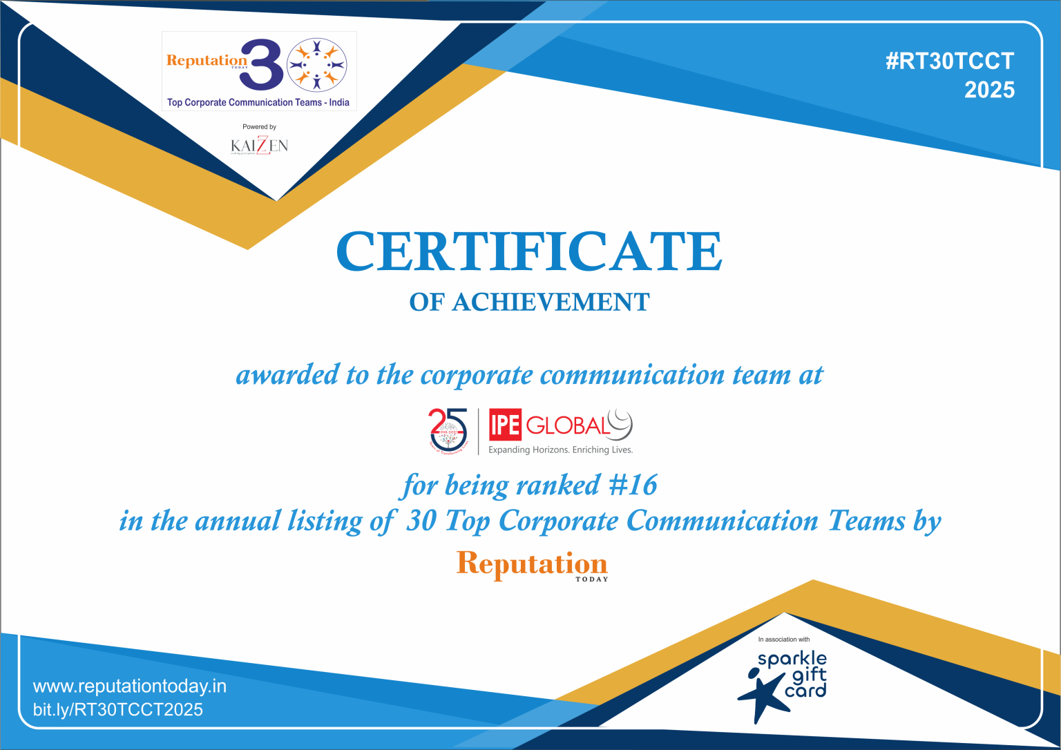 IPE Global Among Top 30 Corporate Communications Teams for 2025 – IPE Global